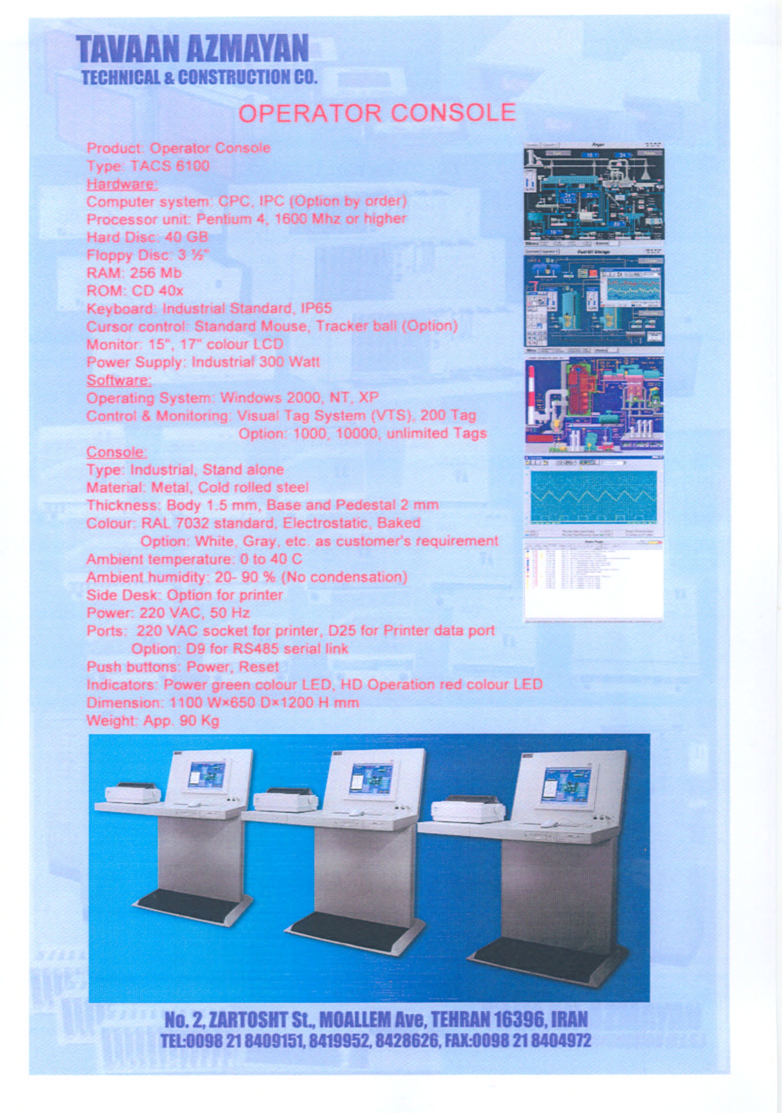 INDUSTRIAL OPERATOR CONSOLES - Tavaan Azmayan